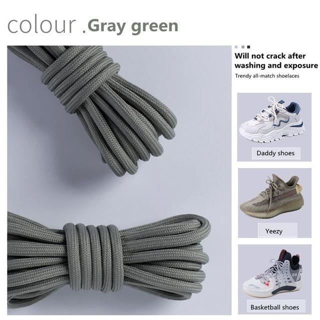 LACET DE CHAUSSURE,Gray green-140cm--Lacets Ronds En Polyester, 20 ...
