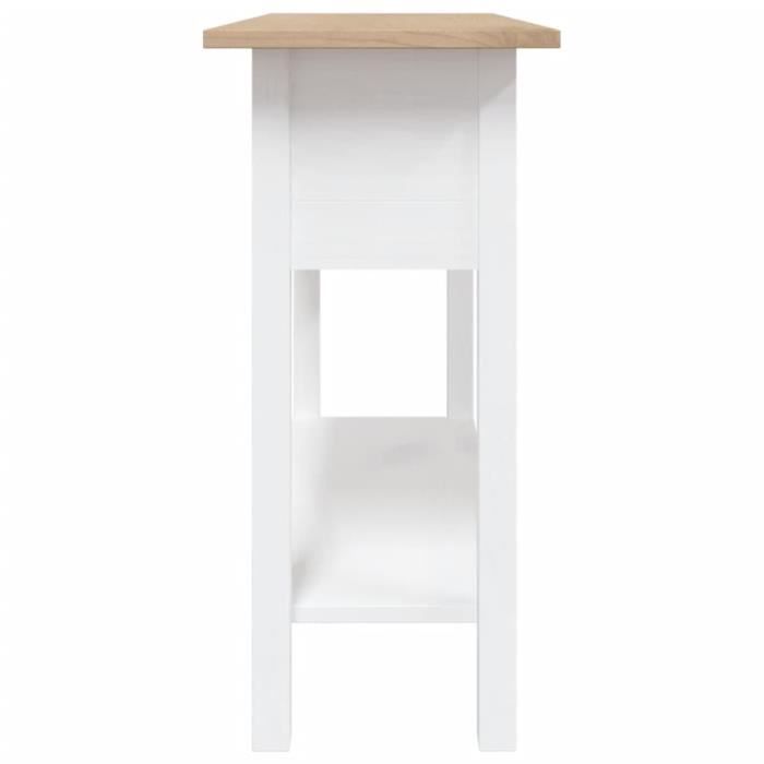 ZERODIS Table console Gamme Corona Pin mexicain Blanc 90x34,5x73 cm ...