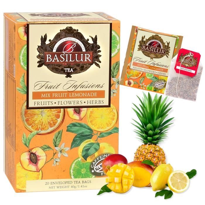 BASILUR Fruit Infusions - Thé aux fruits sans caféine aromatisé aux ...