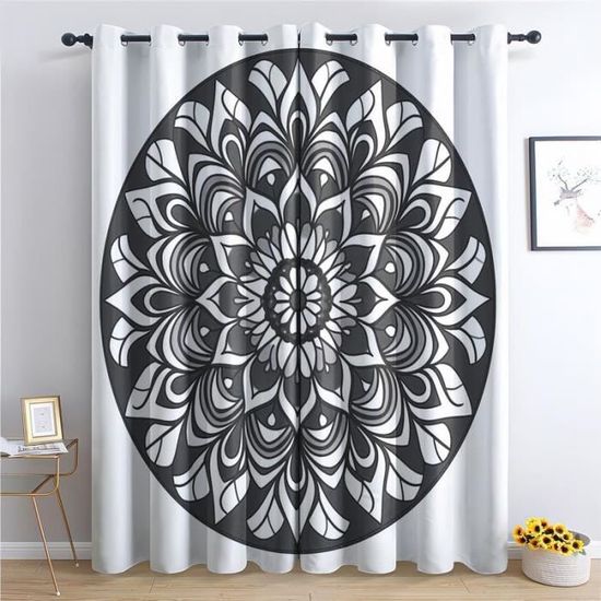 Rideau Occultant Mandala, Rideau Isolant Thermique Pour Salon Chambre ...
