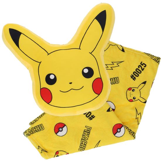 POKEMON - Plaid Pikachu avec Coussin 2 en 1 Pokémon - Plaid Doux et ...