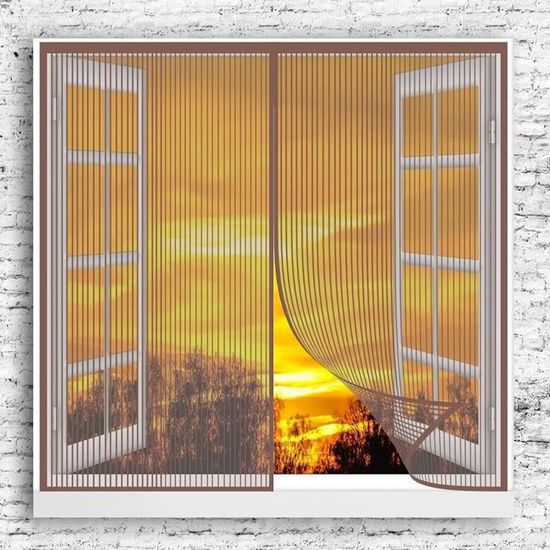 Rideau de Fenêtre 110x115cm Mouche Aimant Fermeture Automatique ...