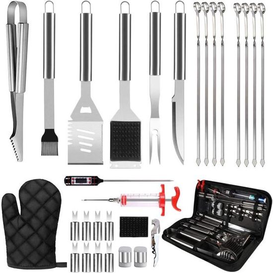 Ensemble Barbecue, 30pcs Ustensiles Barbecue Kit Outil de Barbecue ...