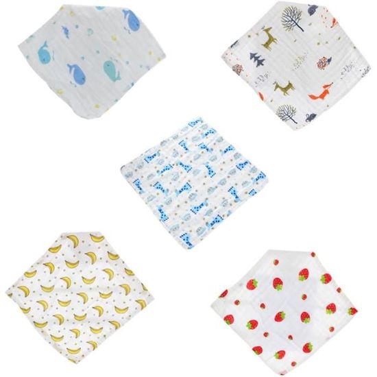 5 Pièces Bavoirs Bébé Serviette Bebe Debarbouillette Bebe Bavoir Bébé ...