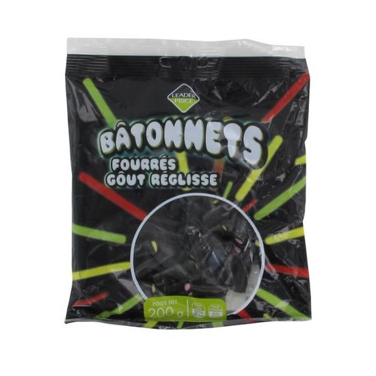 Bâtonnets fourrés goût réglisse Leader Price - 200g - Cdiscount Au ...