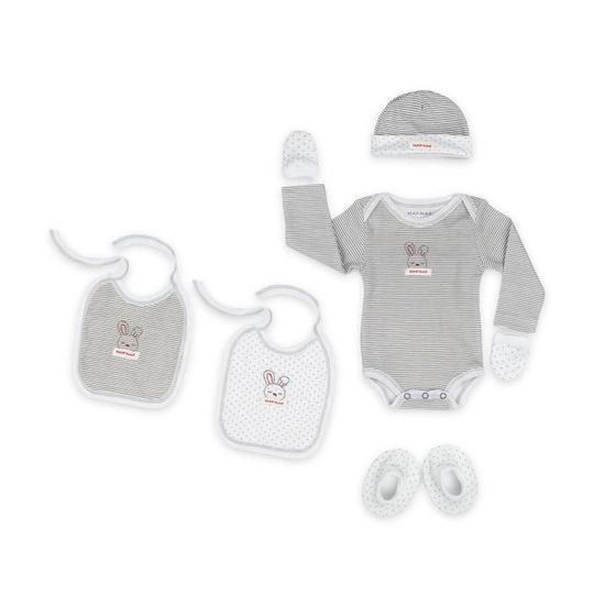 NAF NAF Ensemble bébé naissance 6 pièces thème "RABBIT" rouge ...