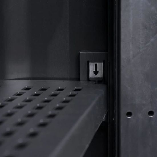 ABB Armoire de rangement de jardin avec 3 étagères Noir et gris ...