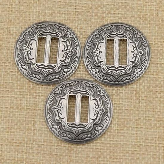 RIVET,3--3 pièces en métal Vintage Conchos à fentes occidentales ...