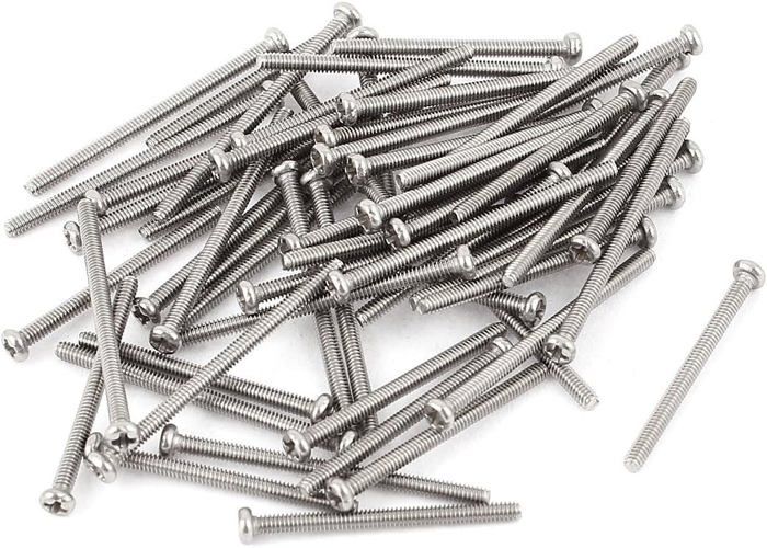 Sourcing map Vis à tête ronde cruciforme Phillips en acier inoxydable 304 M2 x 30 mm Boulon ...