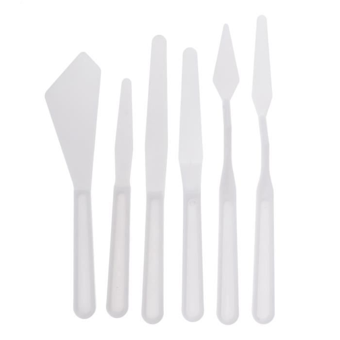Set de 6 Pièces Palette Spatule Acrylique pour Peinture à L'huile ...