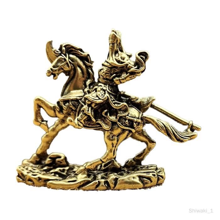 Mini Guan Gong Statue Bureau Cadeau Laiton Maison Bronze Décoration De ...