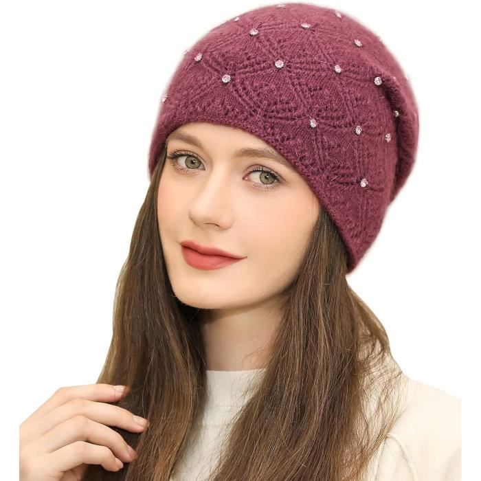 Femme Slouch Beanie Bonnet Ample Bonnet Tricoté Avec Éclaboussures ...