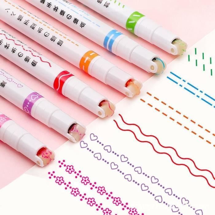 Curve Highlighter Pen Set, 6 Pièces Stylo Surligneur Curve, Stylo ...