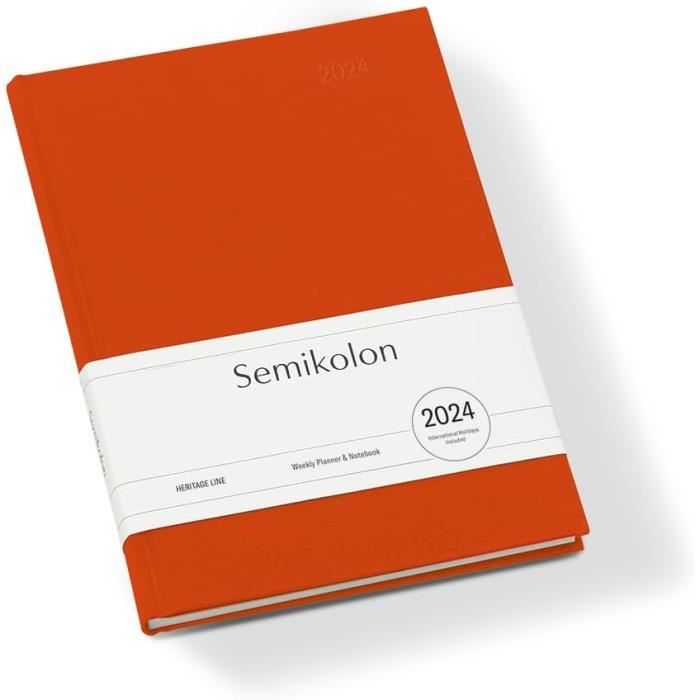 Semikolon 369077 Agenda Semainier Et Carnet 2024 A5-13 Mois, Papier 100 ...
