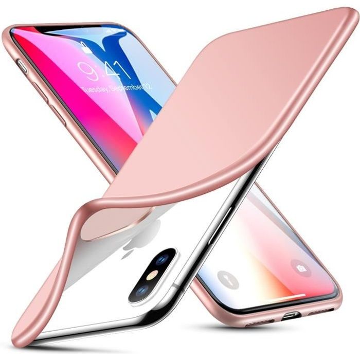 Coque iPhone X Rose iPhone 10 Coque Silicone Matte Ultra Fine, Housse ...