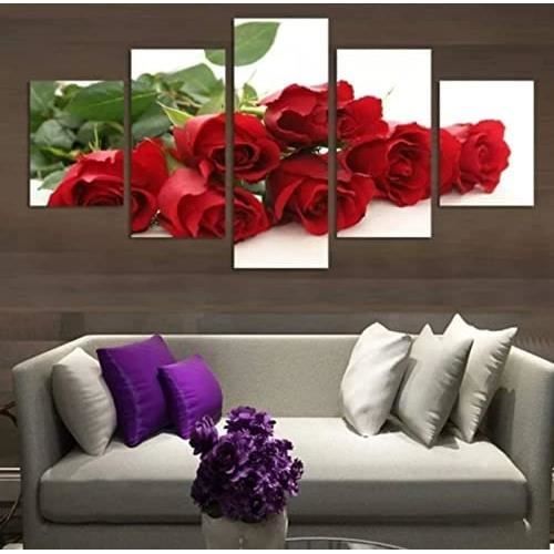 Toile Murale Deco Bouquet De Fleurs De Rose Rouge Amour Image Déco ...