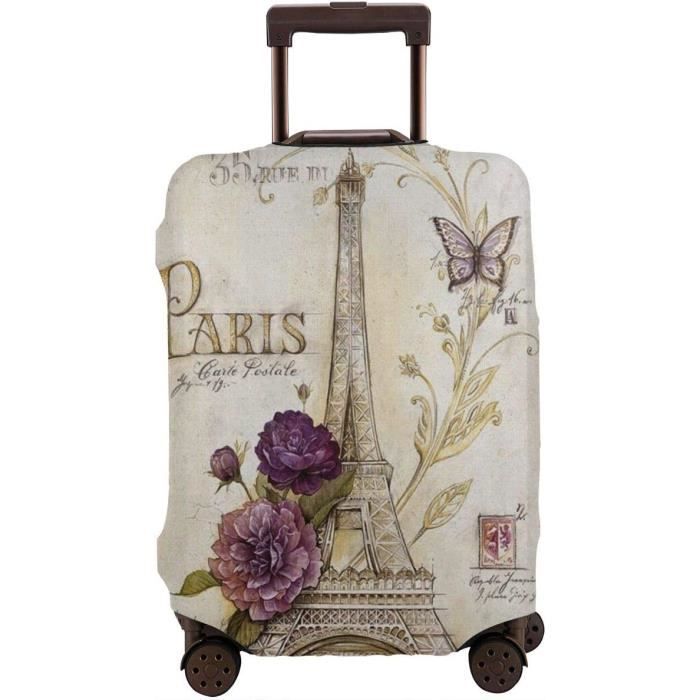 Pour15 - M - Juste de valise de voyage Tour Eiffel Paris avec fleurs ...