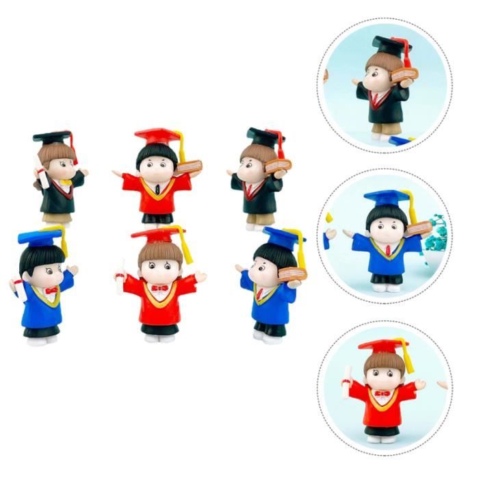 6pcs Graduation Figurines Graduation Party Cake Topper Félicitations ...