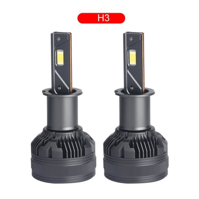 2pcs Ampoules phares LED étanche H3 de haute luminosité à 3 tubes en ...