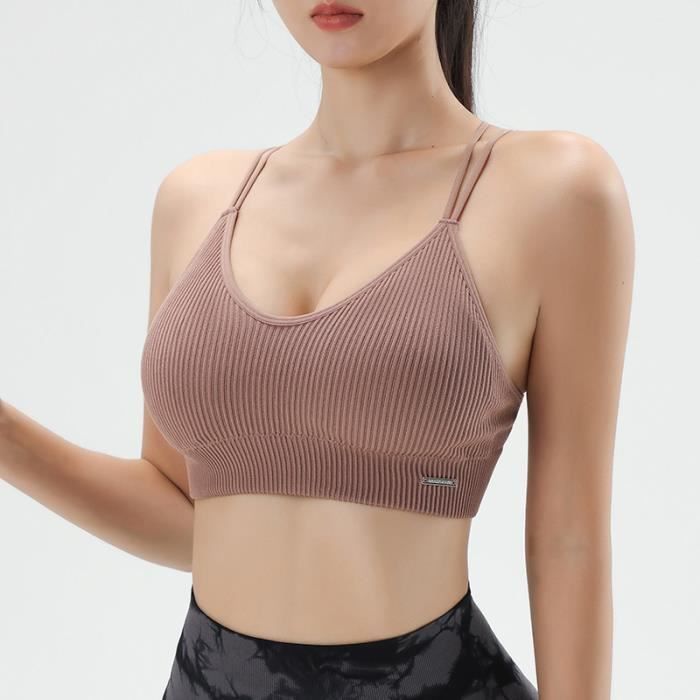 Brassière de sport,Soutien-gorge Push Up de dehors pour Femme,Sous-vêtements de Yoga,Antichoc ...