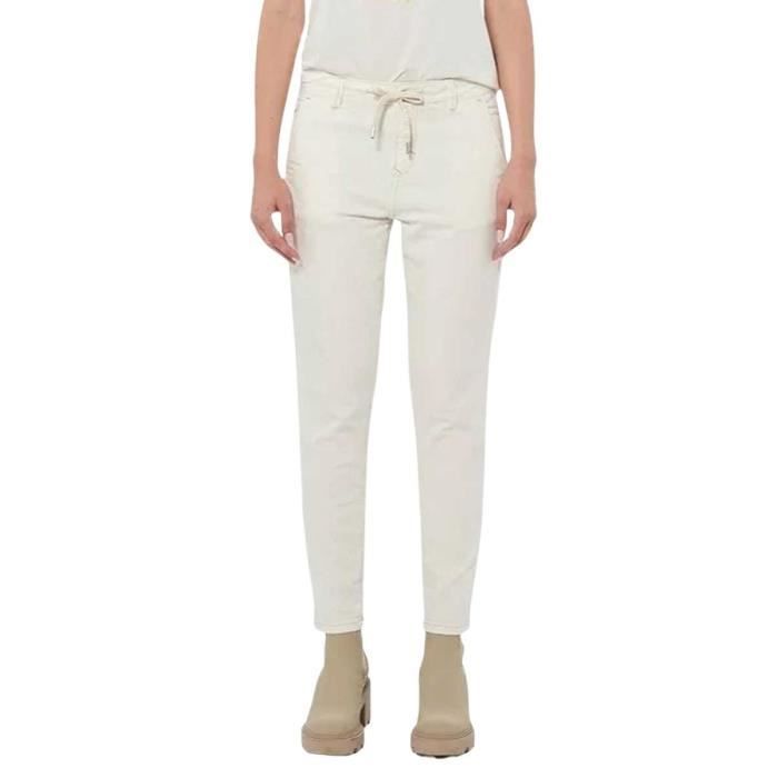 Jean coupe droite avec cordon VIWIX Blanc casse Blanc - Cdiscount Prêt ...