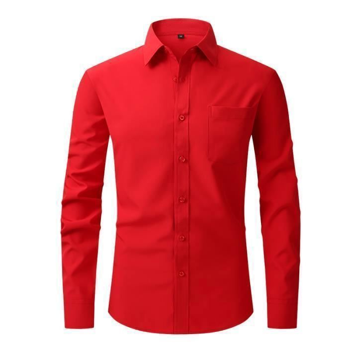Chemise Homme Slim Fit Manches Longues Chemise Elegant Avec Poche ...