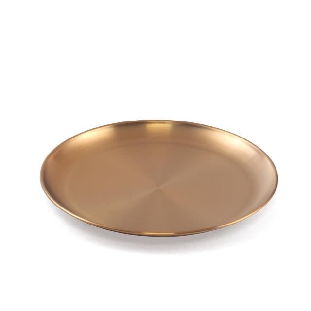 ASSIETTE PLATE 23*23*1,5 EN INOX DORÉ - Cdiscount Maison