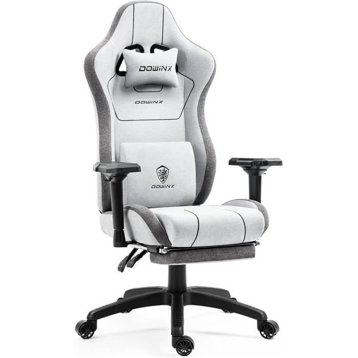 Chaise Gaming Tissu Fauteuil De Bureau Game Pc Avec Repose Pieds ...