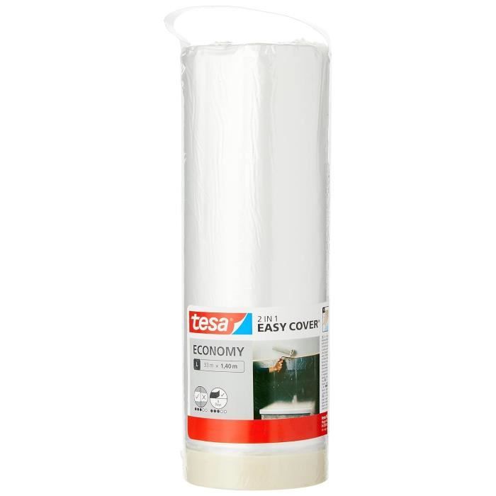 Tesa Easy Cover Film ECONOMY - Film de Masquage 2 en 1 pour Peinture et ...