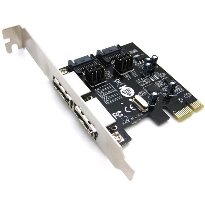 2 eSATA 3.0 & 2 SATA 3.0 vers PCI-E Adaptateur Carte PCI Express Card ...