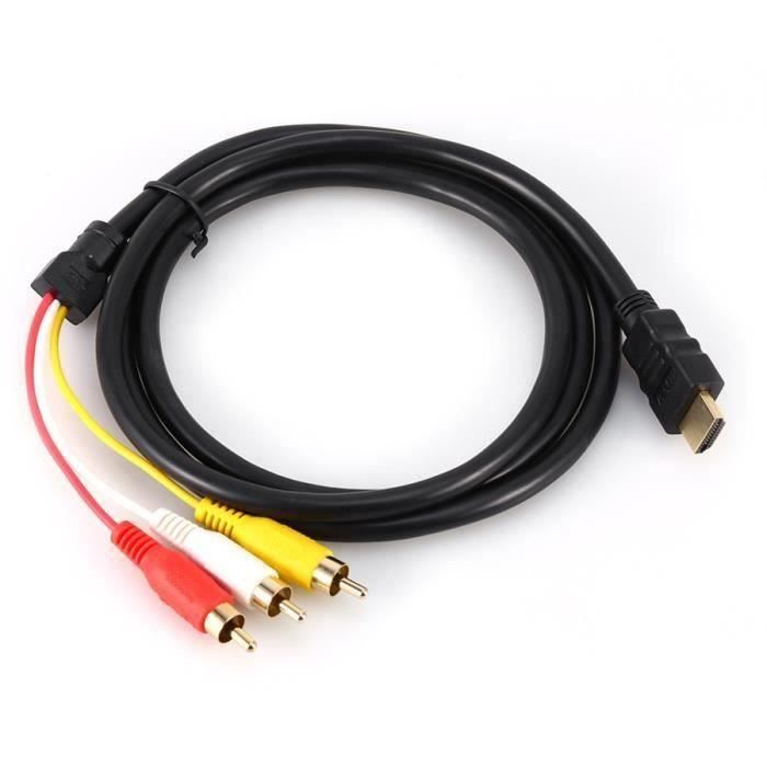 1.5M Mâle à Femelle HDMI À 3 RCA 1080P Vidéo Audio AV Cordon HDMI ...