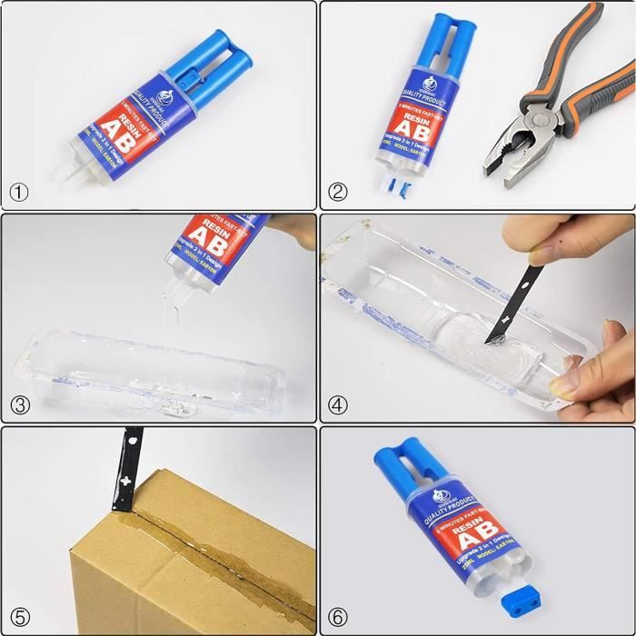 Colle Power Epoxy, Résine Epoxy Bi-Composante 5 Minutes Collage Rapide ...