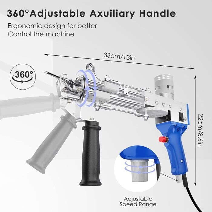Tufting Gun 2 en 1 Tufting Gun Cut and Loop 7-21mm Rug Tufting Kit ...