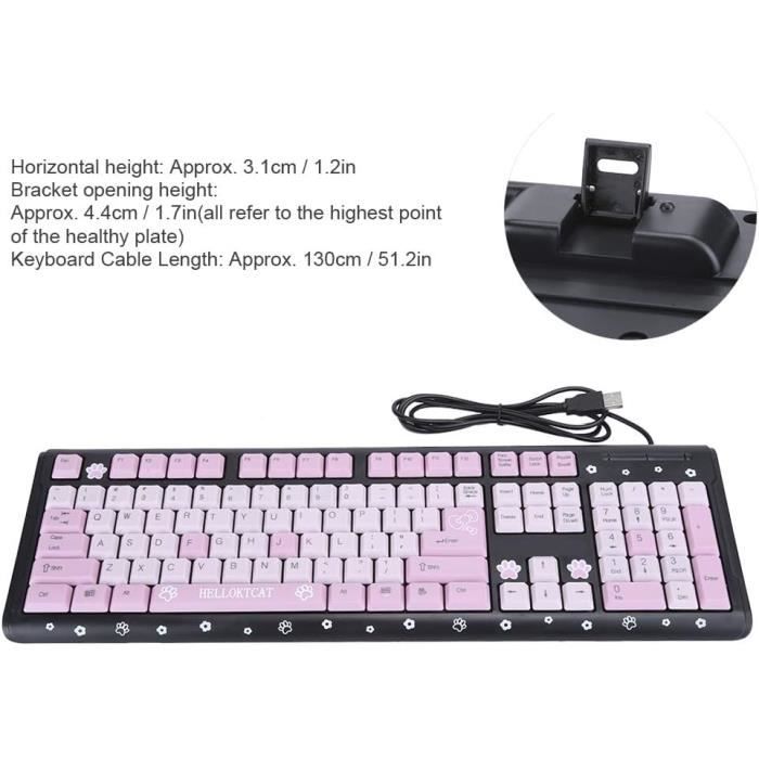 Clavier Filaire Ultra-Fin, Clavier Usb Cute Cartoon, Plug And Play ...