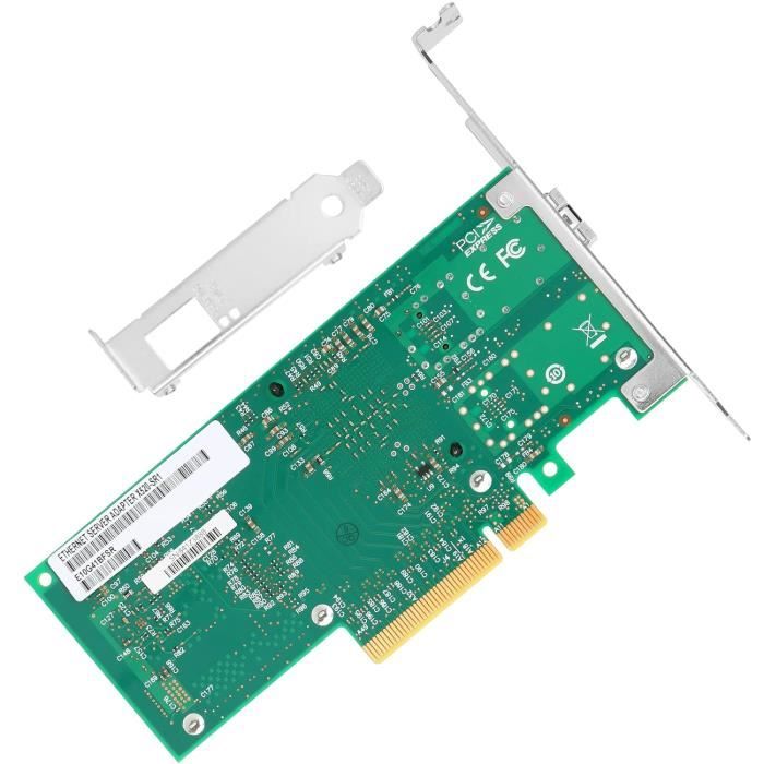 Euqvos pour Intel X520-DA1 10GbE Carte Réseau 82599ES Chip 1x SFP+ Port ...