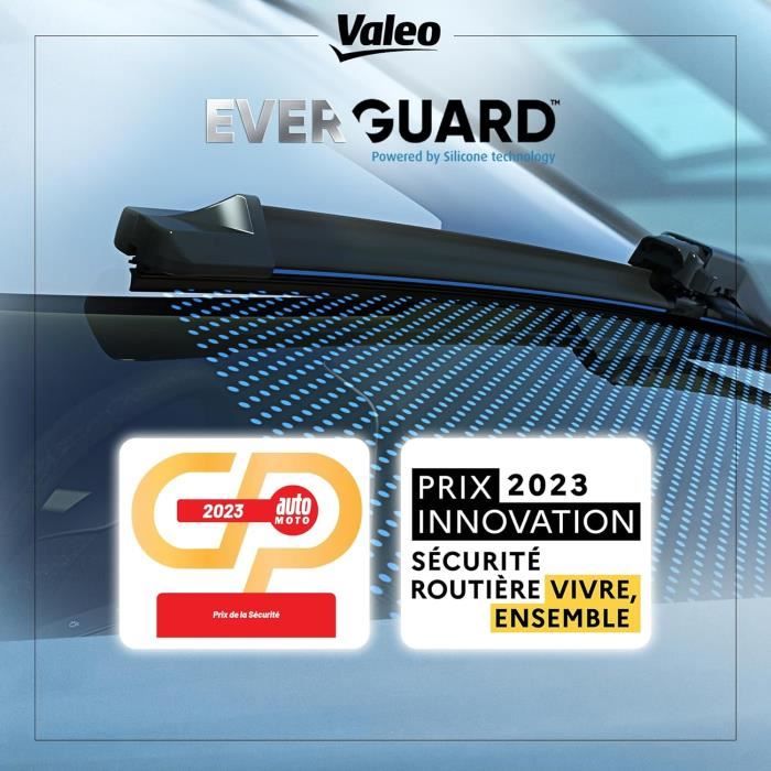 VALEO EVERGUARD Premium VSF38 Balai d'Essuie-Glace Plat Une durée de vie prolongée X2 avec la ...