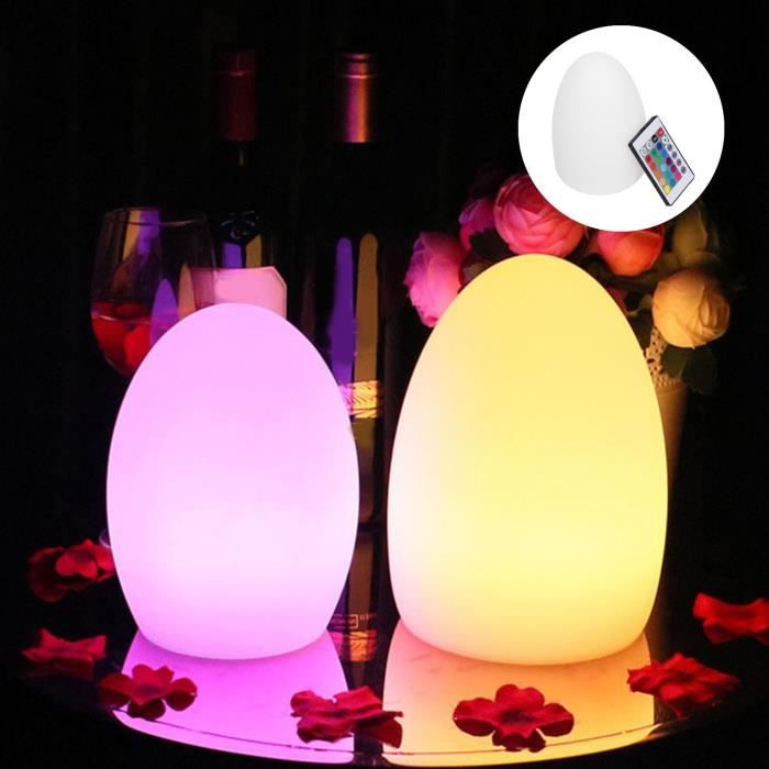 Lampe de nuit - SALUTUYA - Veilleuse LED œuf RGBW - Télécommande 16 ...
