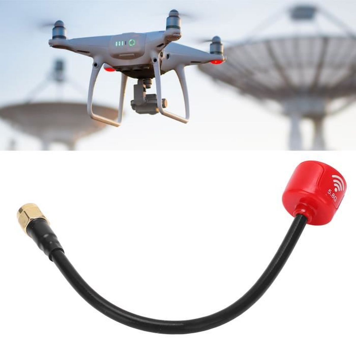 Dilwe Antenne drone RC FPV 5.8GHz SMA broche interne à gain élevé 155mm ...