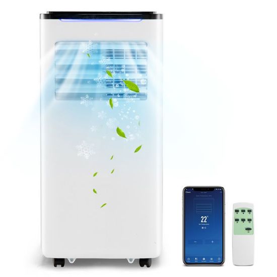 GOPLUS Climatiseur Mobile Silencieux 9000 BTU - avec évacuation - APP - Chauffage - Séchage ...
