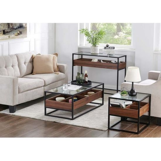 Kagu Table Console 110 cm Yoshi Noir - Bois - Cdiscount Maison