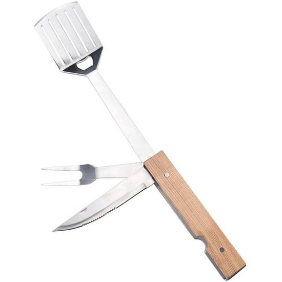 3-En-1 en Acier Inoxydable Barbecue Outils de Grillage Mis en Acier ...