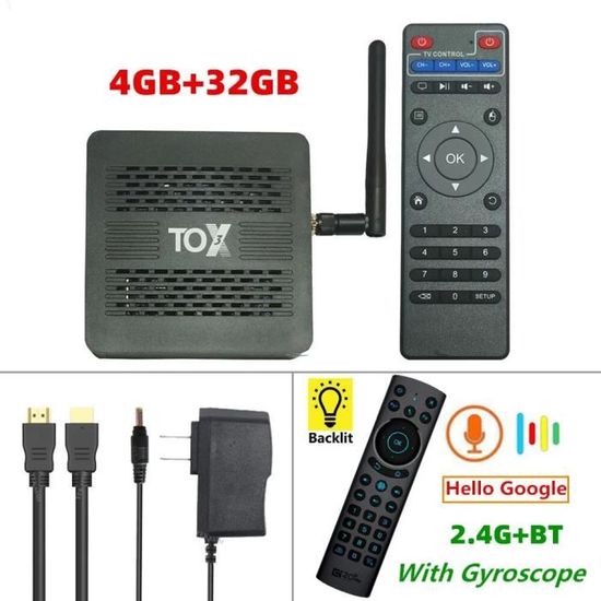 Boîte de télévision intelligente - RNCYN - TOX3 - Android 11 - 4 Go RAM ...
