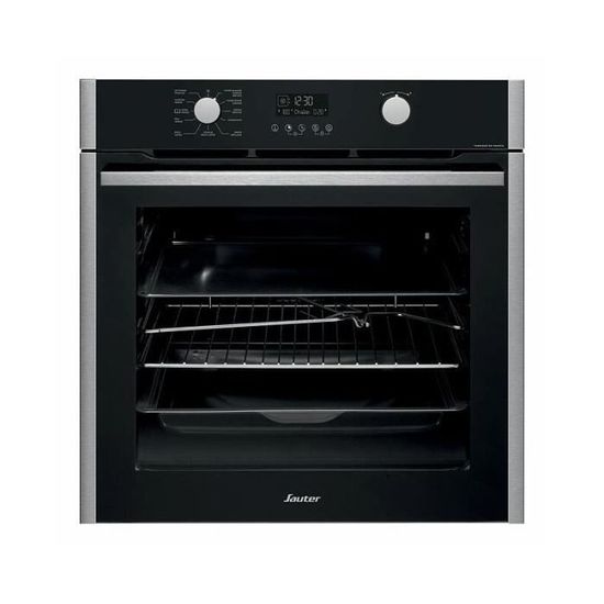 SAUTER Four Encastrable Pyrolyse Multifonction 67L 60,8 Noir ...