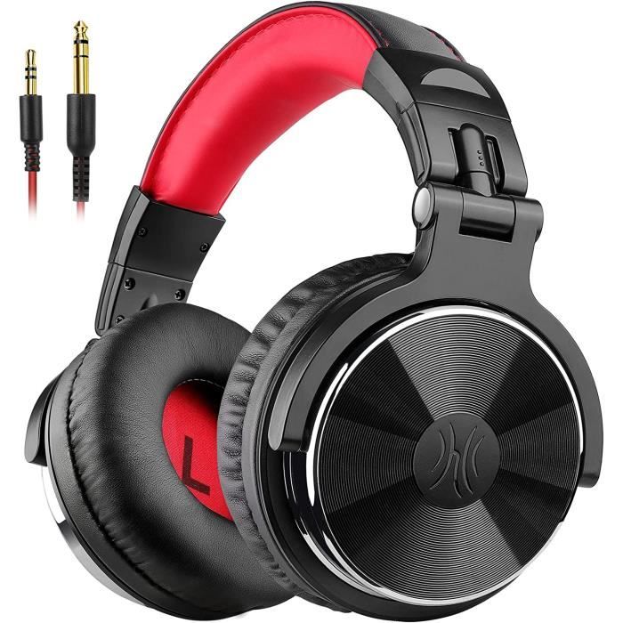 Casque Audio Filaire DJ Piano Guitare avec Micro, Hi-Res Audio Extra Basse Son, Léger Confort ...