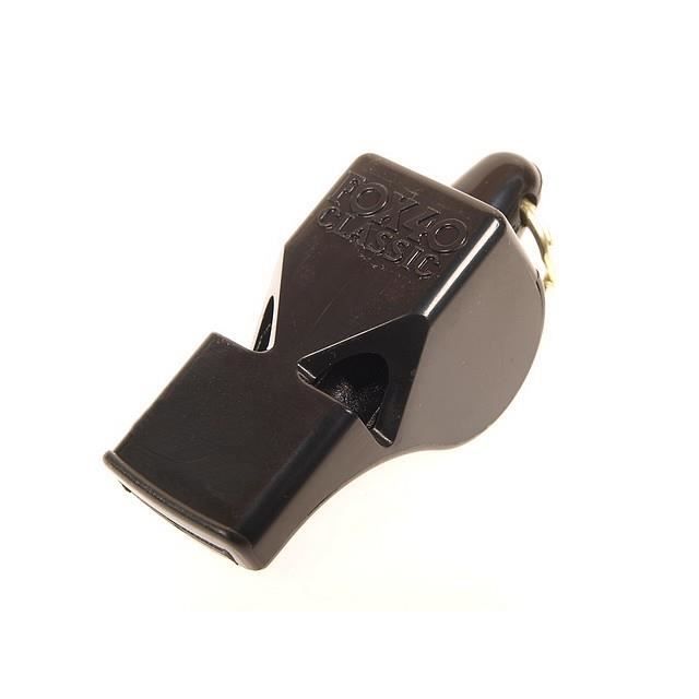 Sifflet arbitre - FOX - 40 CLASSIC - Noir - Strident - Sans bille ...