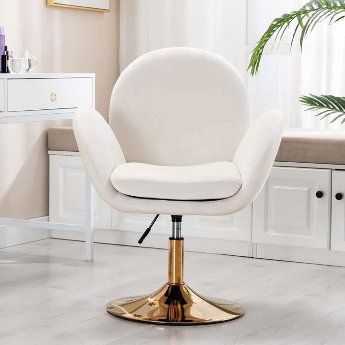 Wahson Chaise Coiffeuse Pivotant en Velours Fauteuil Salon Moderne ...