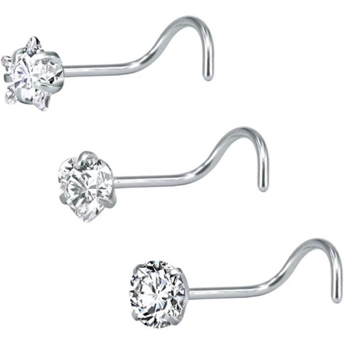 Anneau Nez, Piercing Nez Anneaux Acier Chirurgical 16G 1.2Mm Piercing ...
