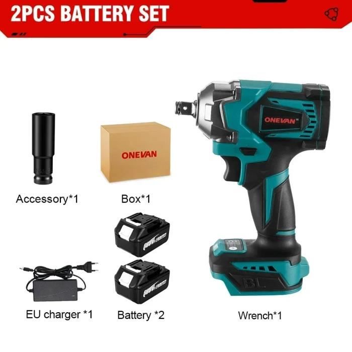 2 Batterie Prise UE - ONEVAN-Batteries aux Chocs Électriques Sans Fil ...