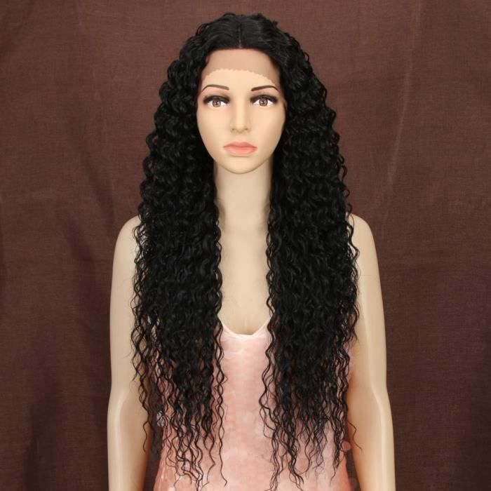 Perruques Lace Front Wigs Synthetique 71Cm Longue Perruque Bouclée ...