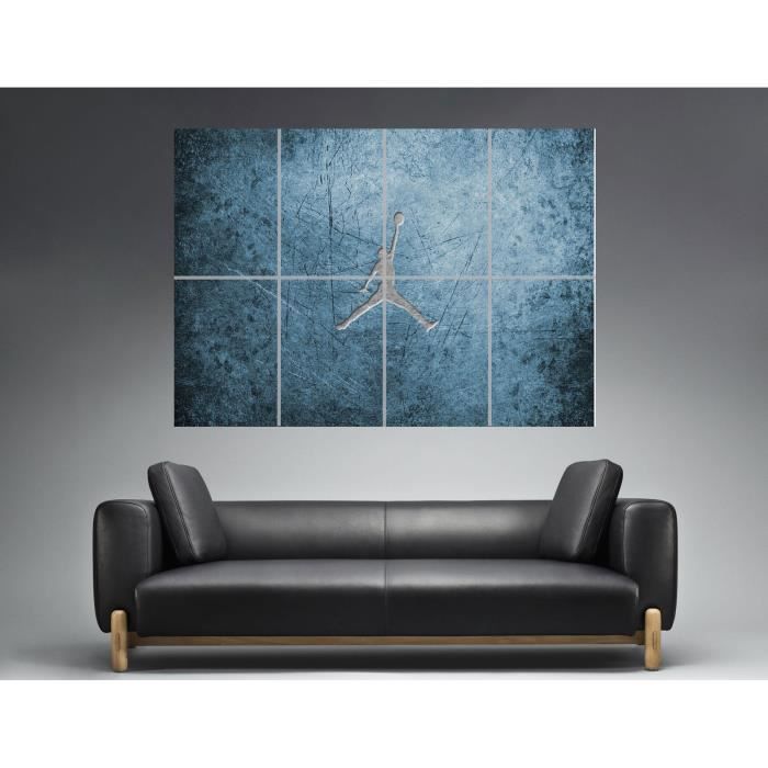 Michael Jordan Logo Basket Mural Wall Art Poster Grand format A0 Large ...